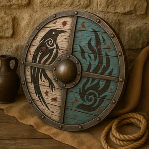 Viking Raven Shield – Handcrafted Norse Decor, Cosplay Armor - Etsy