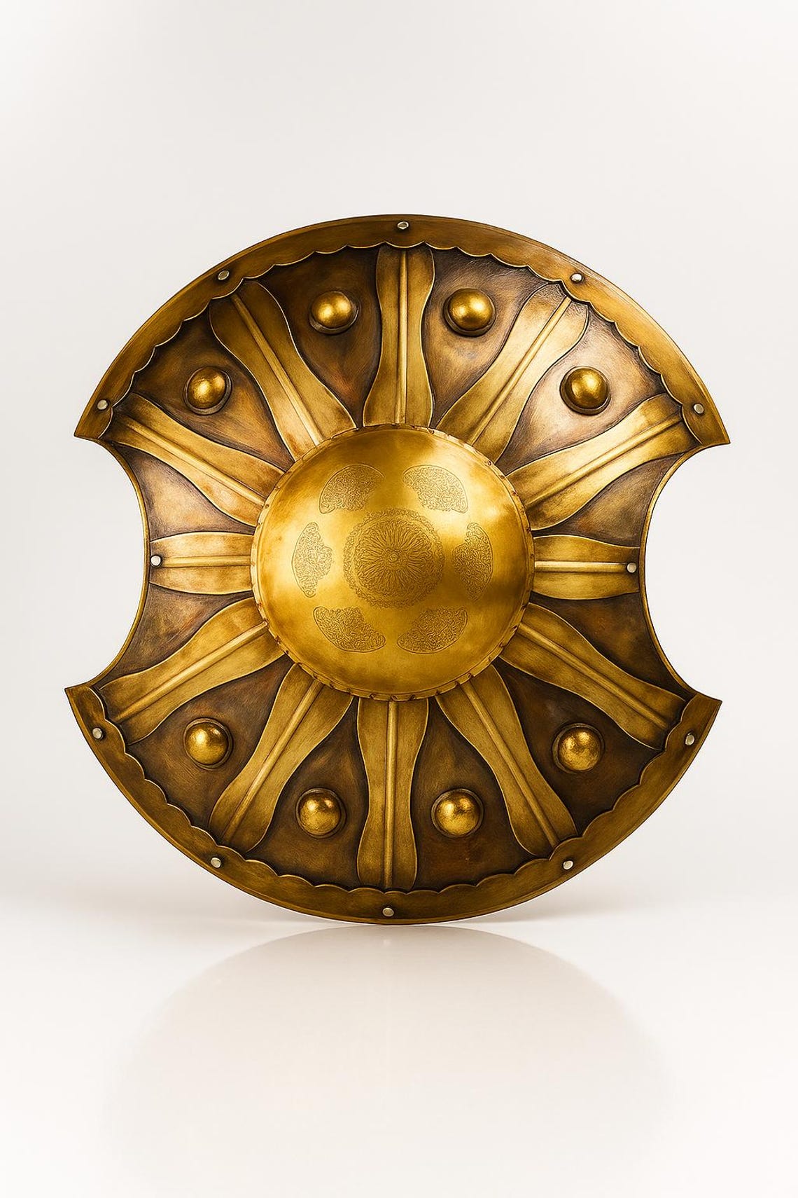 Handcrafted Medieval Golden Shield | Antique Bronze Warrior Shield ...
