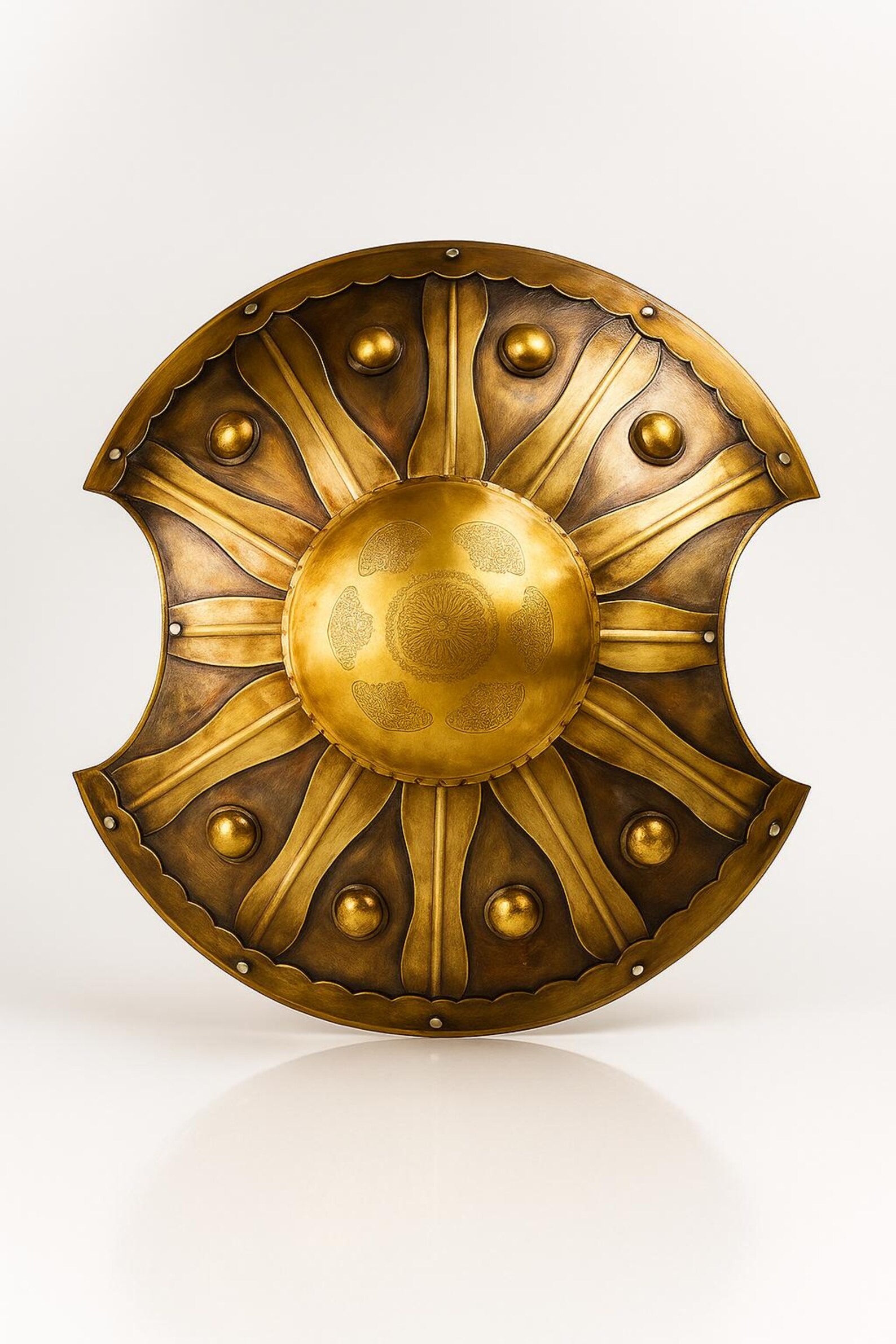 Handcrafted Medieval Golden Shield | Antique Bronze Warrior Shield ...