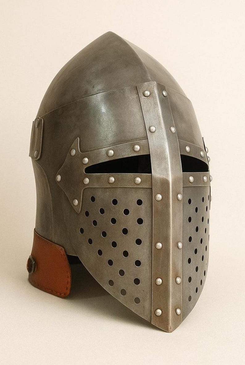 Handcrafted Medieval Steel Helmet – Crusader Knight Armor Replica - Etsy