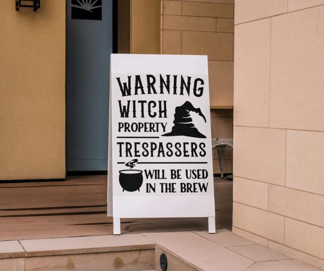 Warning Witch Property SVG - Etsy