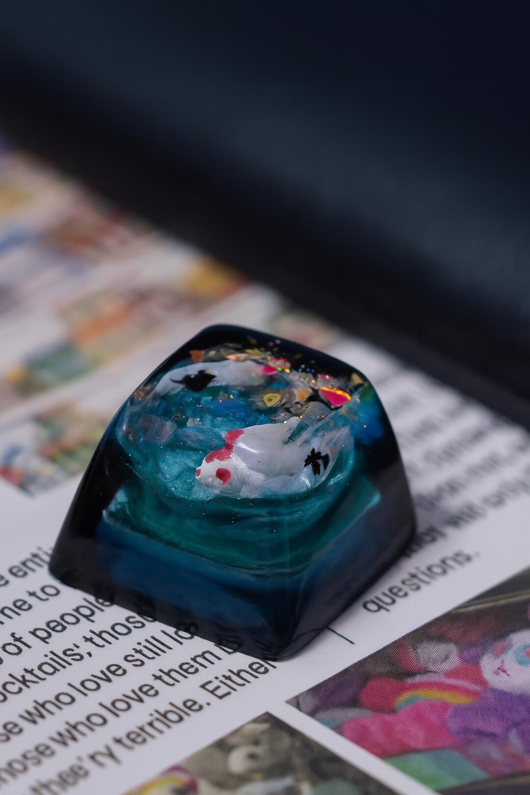 Cute Artisan Keycaps With 3D Koi Fish Hand-painted Chinese Style ...