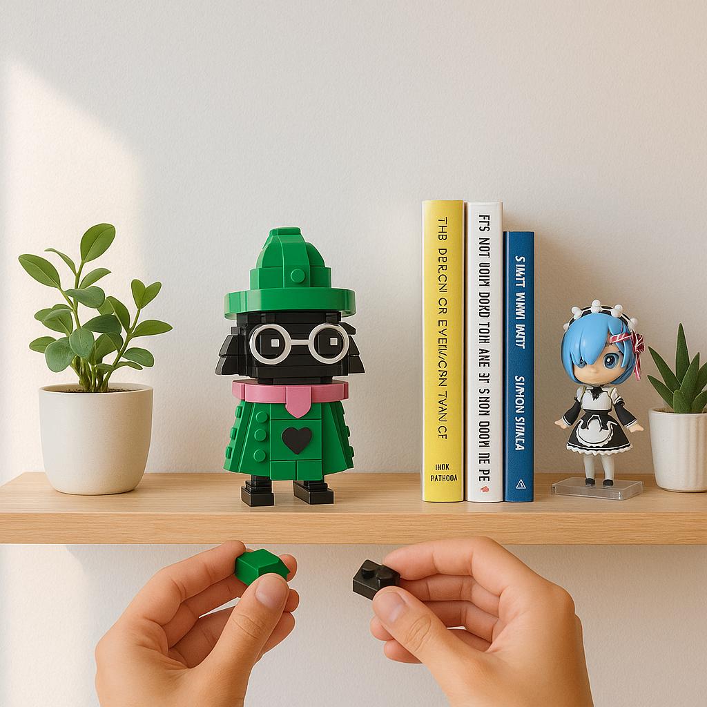 Deltarune Ralsei Lego-inspired Brick Figure – Cute Handmade Display ...