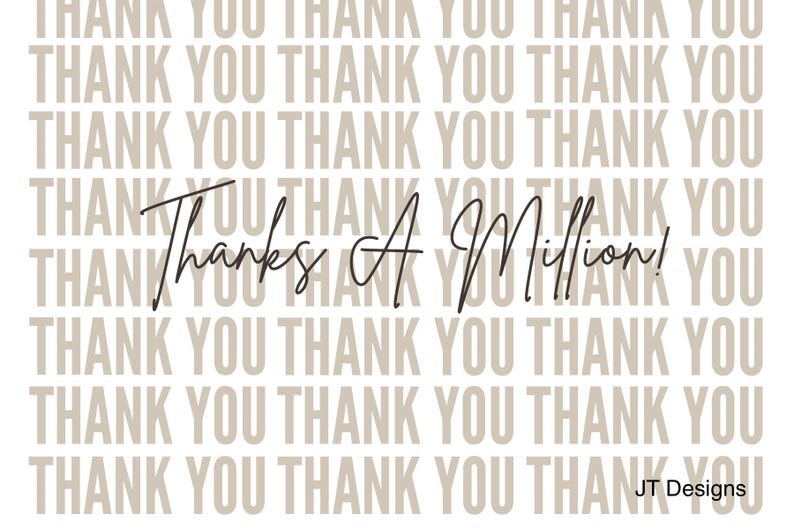 Neutral Printable Thank You Card Set - Etsy