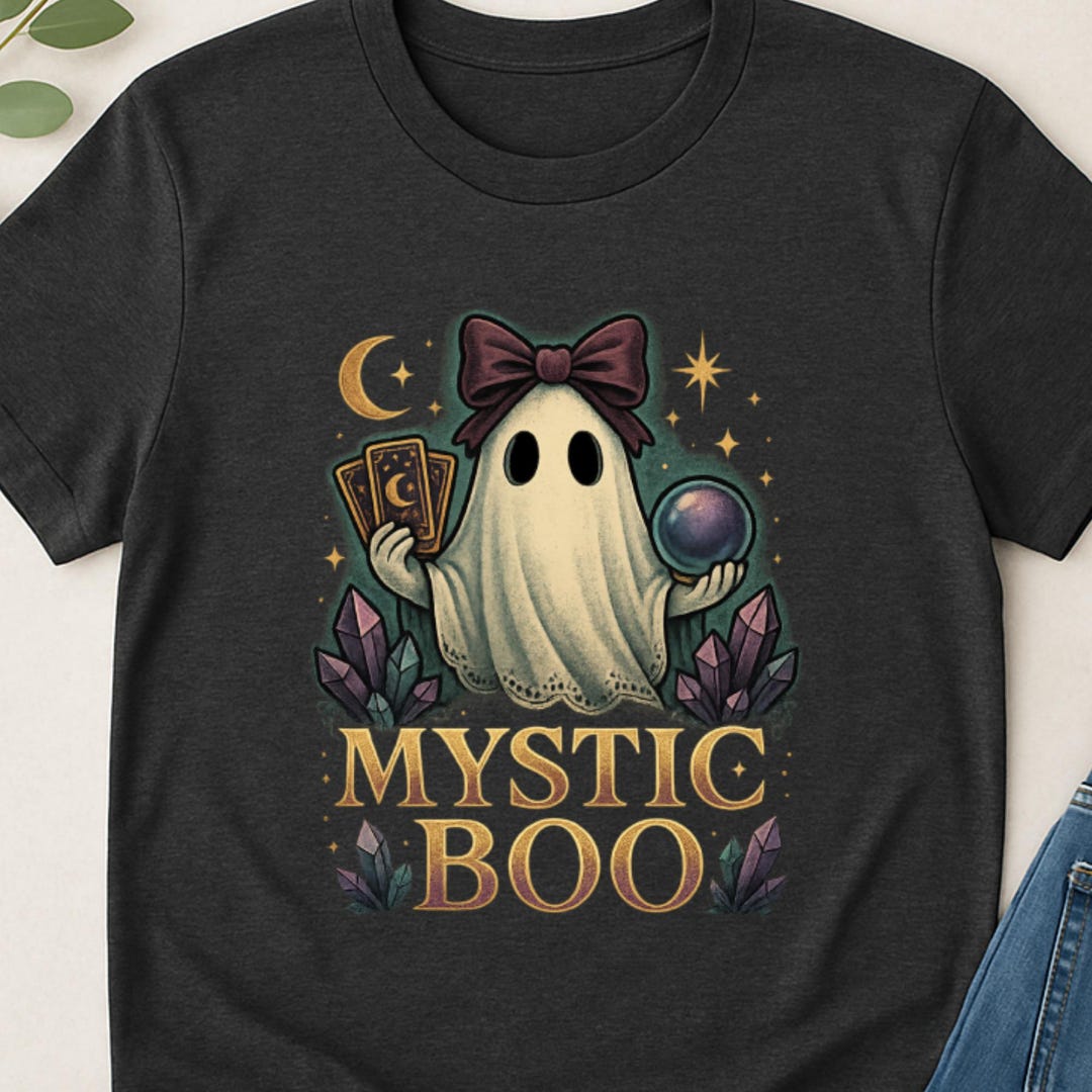 Mystic Boo PNG | Cute Ghost Sublimation Design | Halloween Digital ...