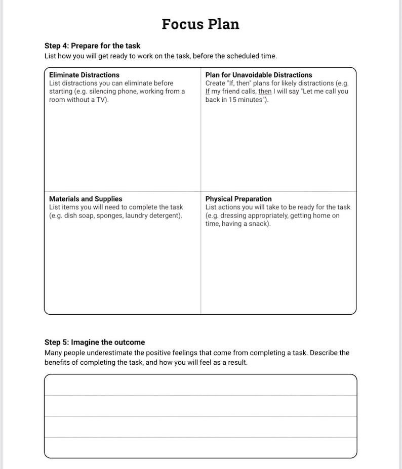 ADHD Focus Plan - Etsy