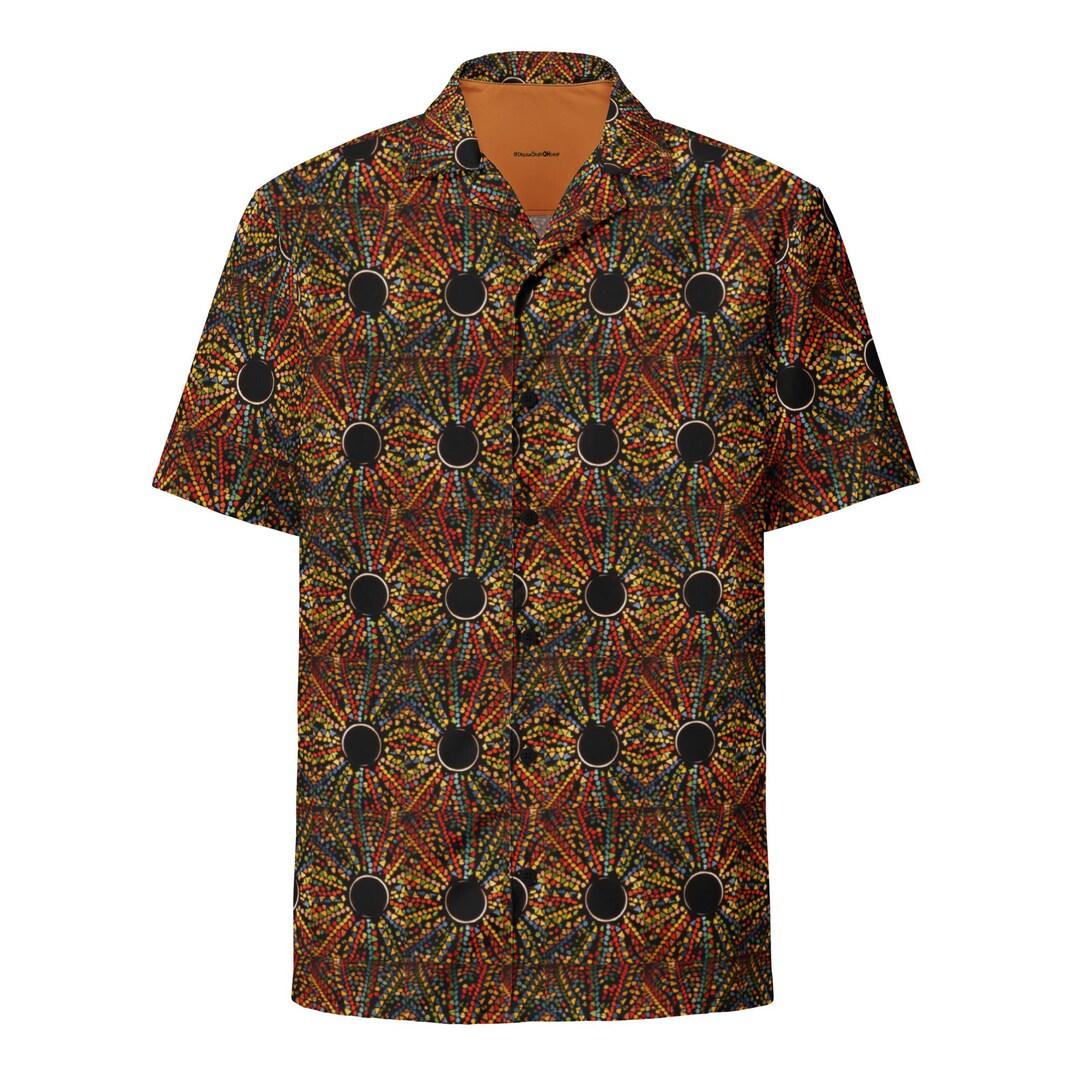 Architectural Pattern Button Shirt - Mosaic Light - Hawaiian Shirt ...
