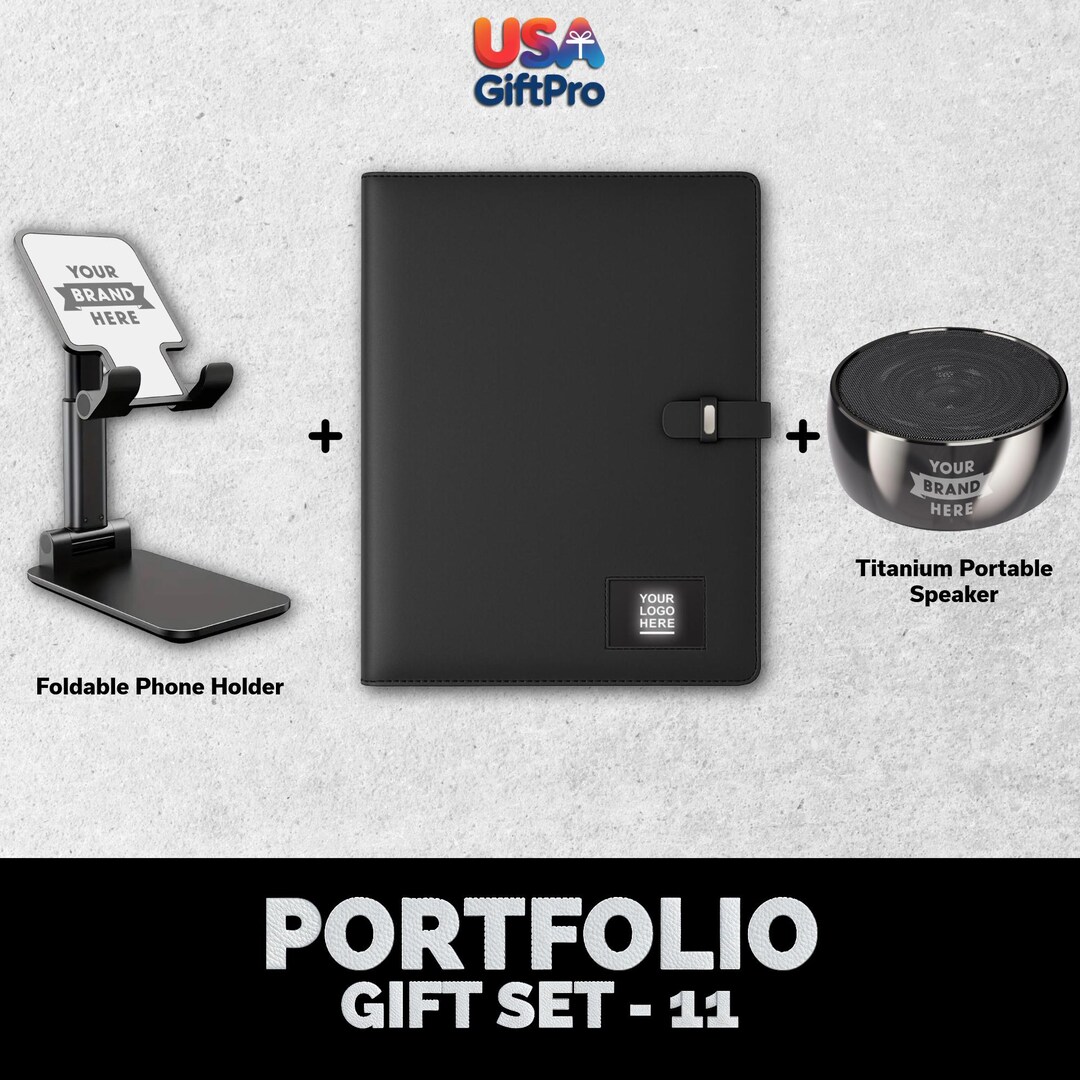 Portfolio Gift Set 11 – Portfolio Notebook, Foldable Phone Holder ...