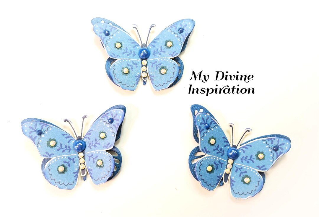 A-5534 Navy Blue, Paper Butterflies & Embellishments for Scrapbooks ...