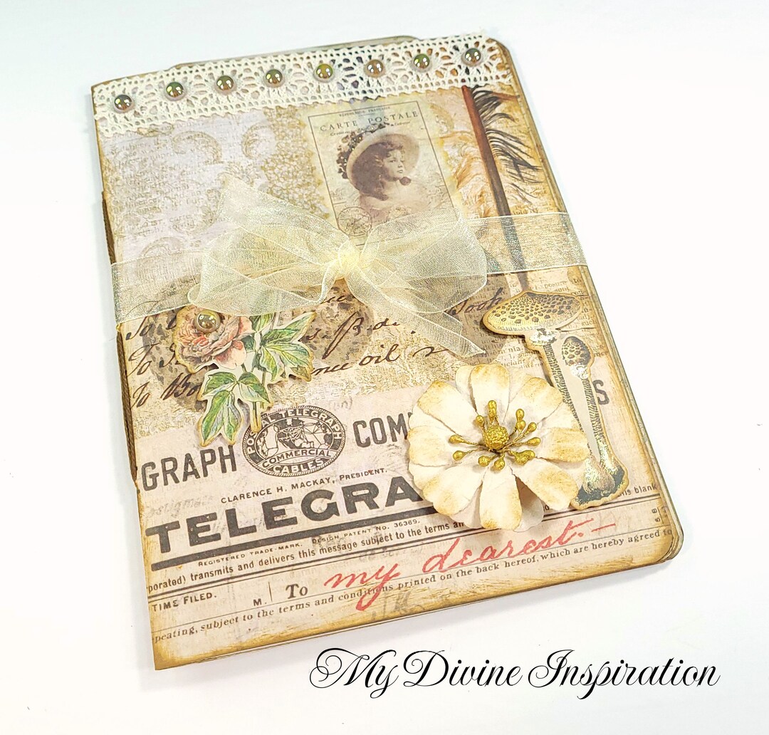 D-0263 Handmade Junk Journal Notebook / Journaling Book / Junk Journal ...
