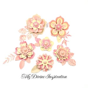 A-5273 Beige, Pink, Peach, Paper Embellishments, Paper Flowers for ...