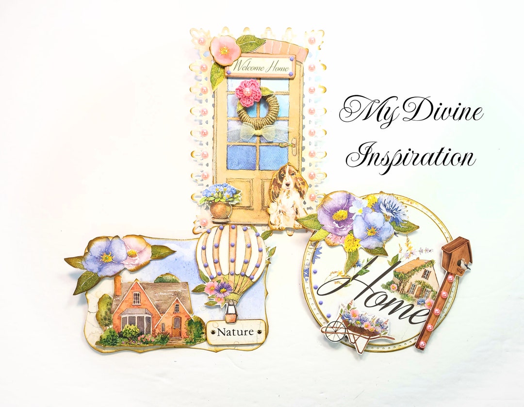 A-5110 Stamperia Welcome Home Handmade Paper Embellishments and Flowers ...