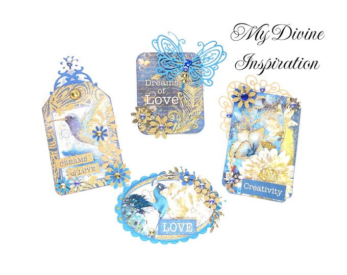 A-4761 Ciao Bella Indigo Handmade Paper Embellishments and Flowers for ...