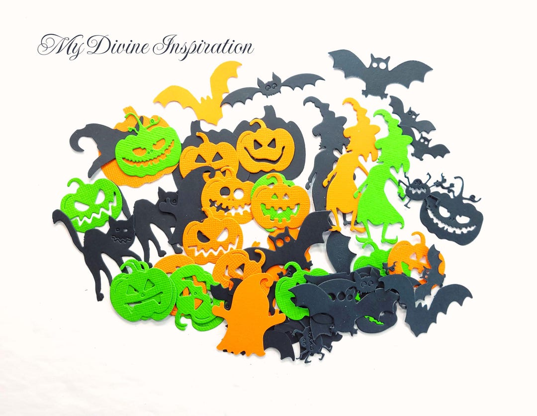 A-5368 Halloween Die Cuts / Paper Cut Outs / Green Cardstock Die Cuts ...