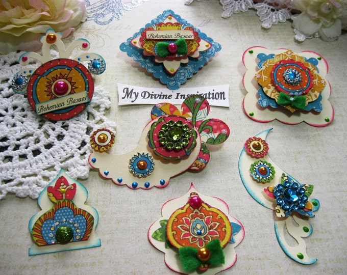 Bohemian Bazaar Handmade Paper Embellishments and Paper - Etsy