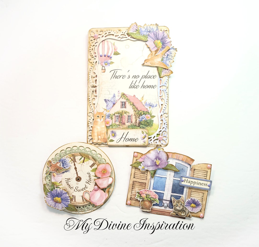 A-5112 Stamperia Welcome Home Handmade Paper Embellishments and Flowers ...