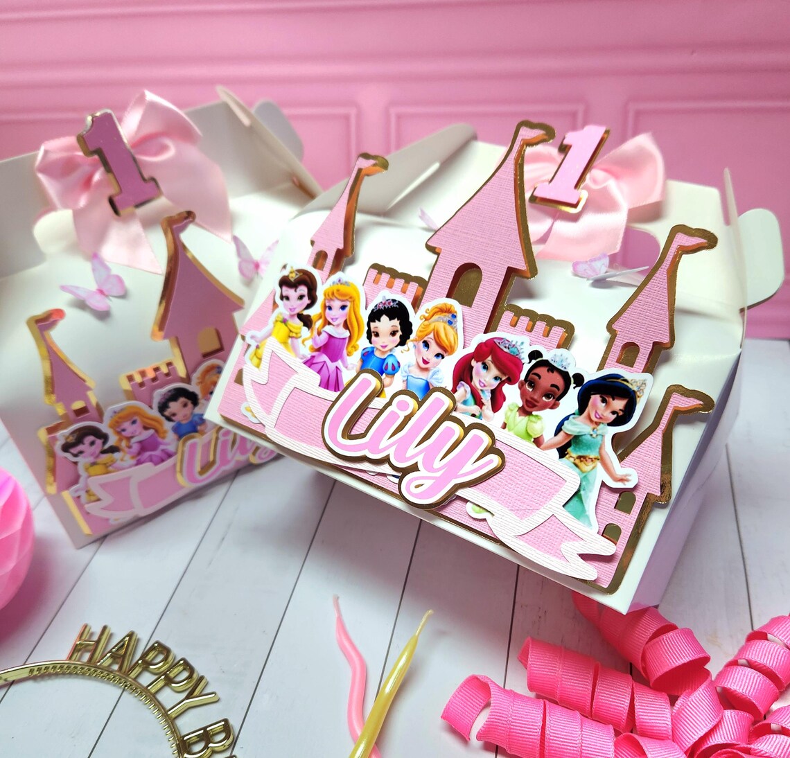 Princess Inspired Favor Boxes: Personalized Treat Boxes, Goodie Bags ...