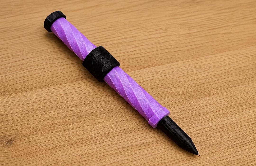 PEN INCLUDED| Iridescent Spiral Fidget Pen: 3D Printed Articulated Desk ...