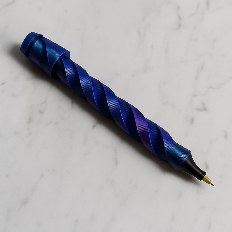 Iridescent Spiral Fidget Pen: 3D Printed Articulated Desk Toy - Etsy