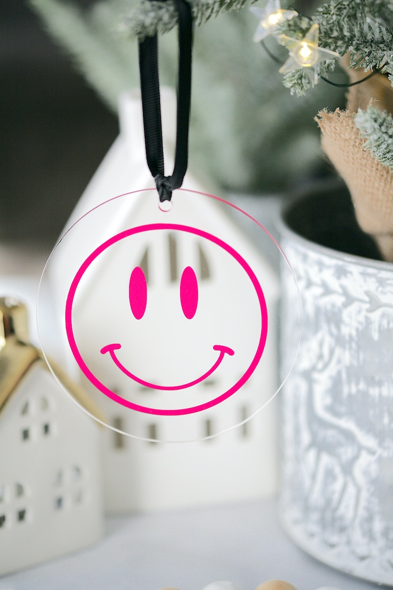 Acrylic Ornaments Smiley Face Gift Tags Retro Thinking - Etsy