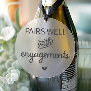 Wine Bottle Tags - Just Engaged - Congratulations Gift - Engagement ...