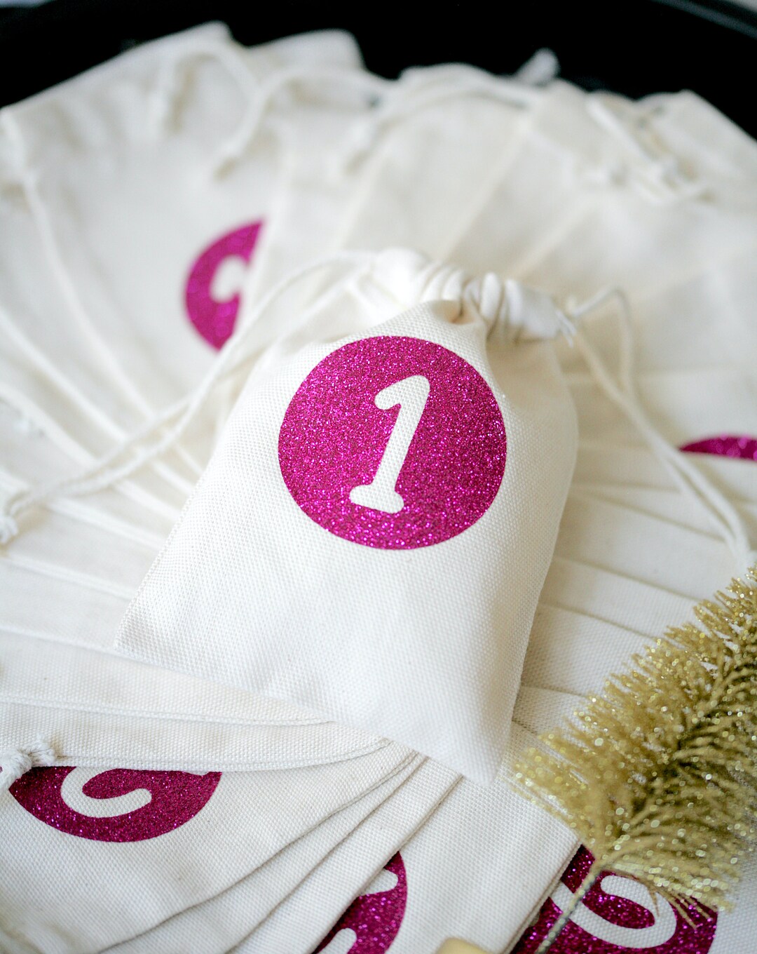 Fabric Advent Calendar for Kids - Advent Bags - Hot Pink Christmas ...