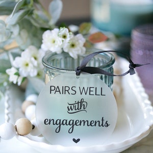 Wine Bottle Tags - Just Engaged - Congratulations Gift - Engagement ...