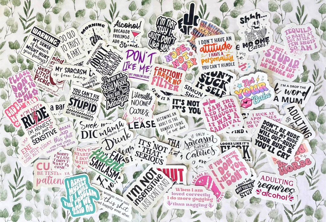 Adult Humor Vinyl Sticker Bundle: Sarcastic Bookish Stickers - Etsy