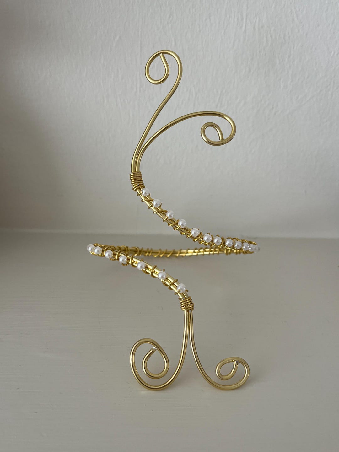Gold Arm Cuff With Pearl Beads - Etsy