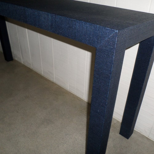 Grasscloth Wrapped Console Table W/shelf Custom Built to - Etsy
