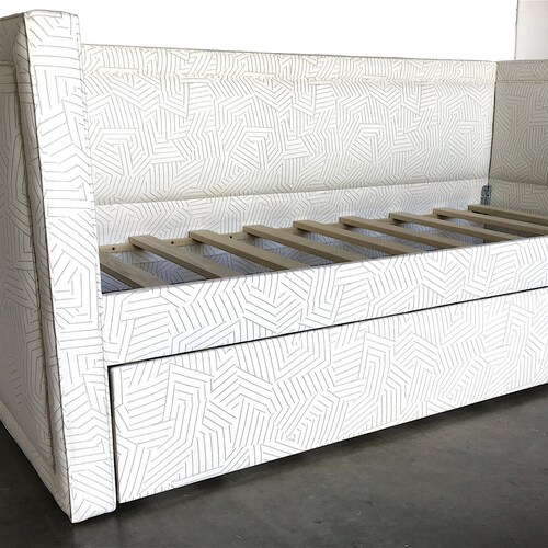Custom Upholstered Daybed W/inset Piping Detail AND Rolling - Etsy