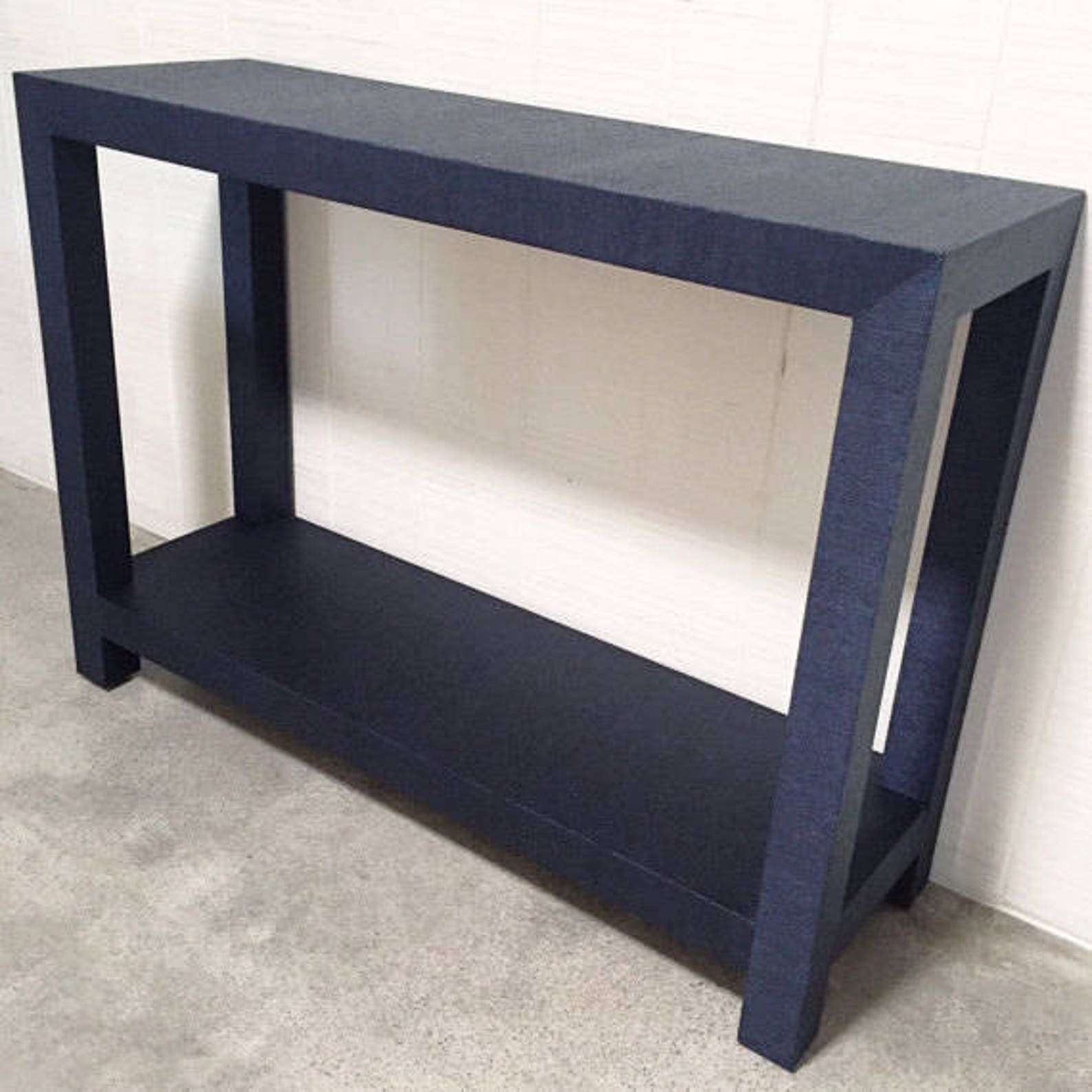 Grasscloth Wrapped Console Table W/shelf Custom Built to - Etsy