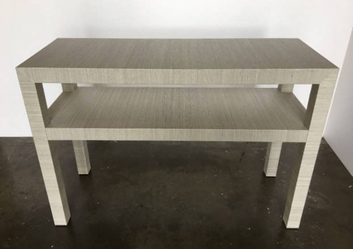 Grasscloth Wrapped Console Table W/shelf Custom Built to | Etsy