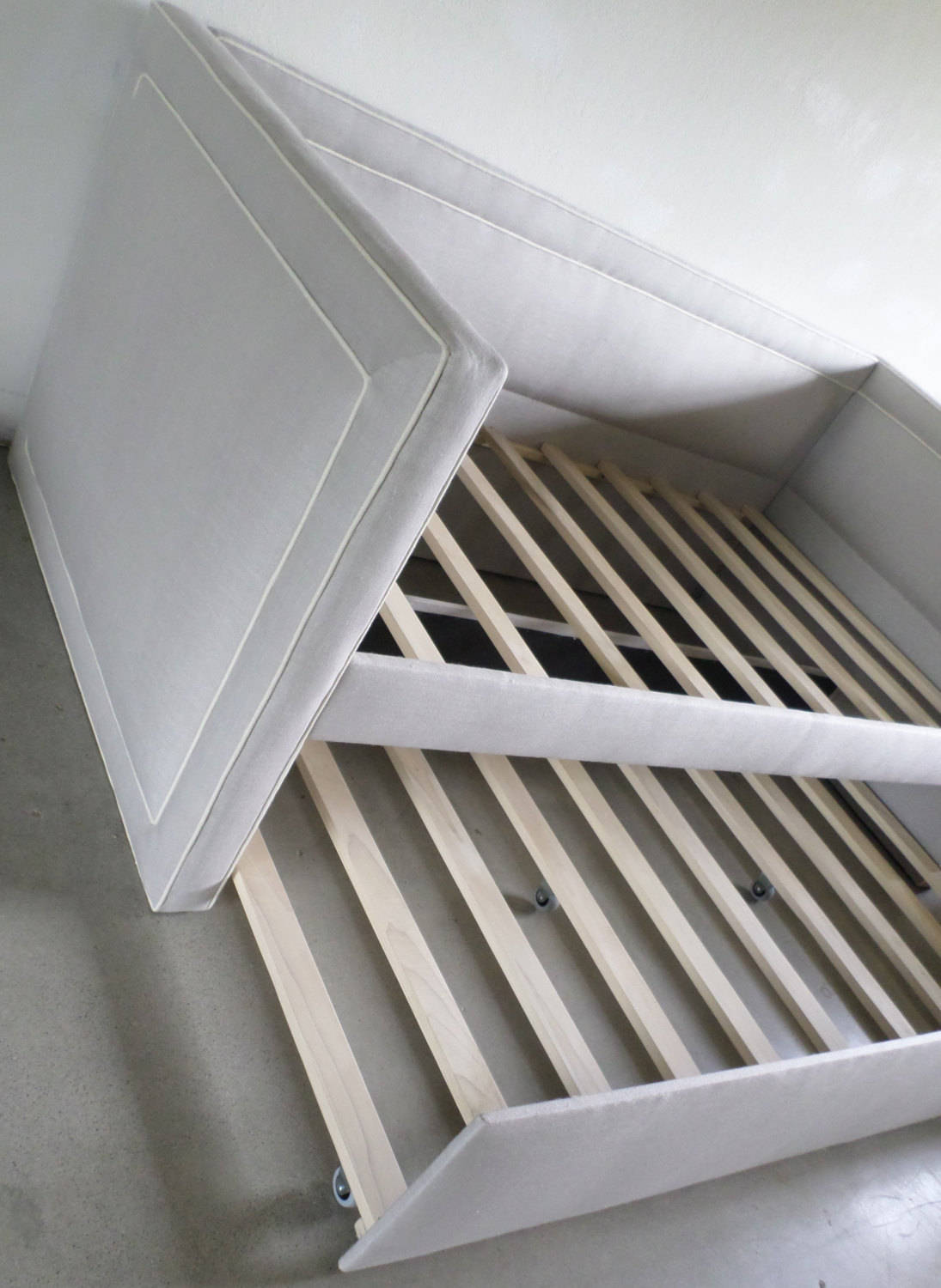 Custom Upholstered Daybed W/inset Piping Detail AND Rolling Trundle ...