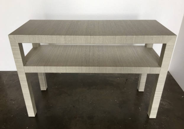 Grasscloth Wrapped Console Table W/shelf - Custom Built to Suit Your ...