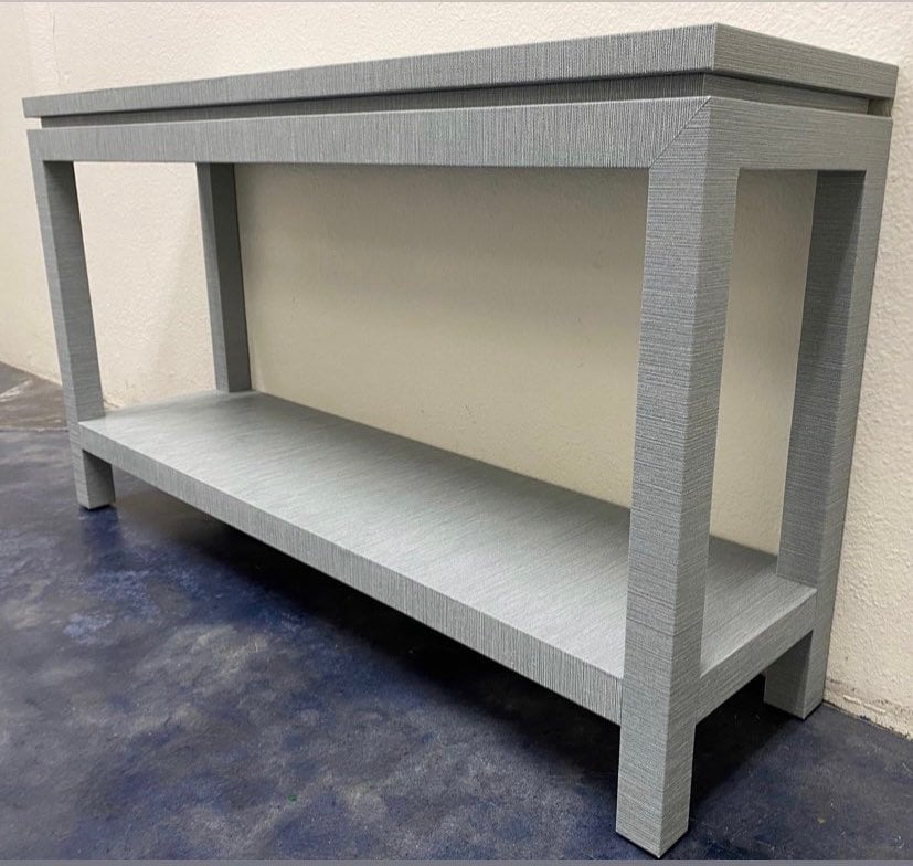 Custom Built Grasscloth Wrapped Console Table W/floating Top & - Etsy