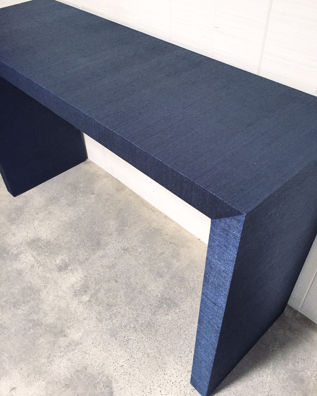 Grasscloth Waterfall Table - Custom Built to Suit Your Space- Design ...