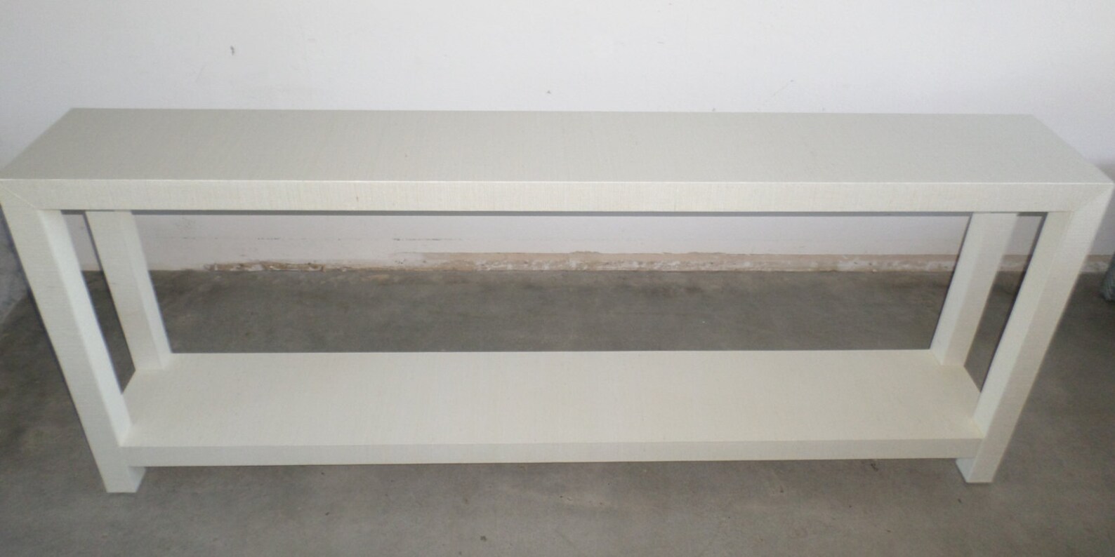 Grasscloth Wrapped Console Table W/shelf Custom Built to Suit Your ...