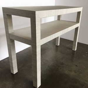Grasscloth Wrapped Console Table W/shelf - Custom Built to Suit Your ...