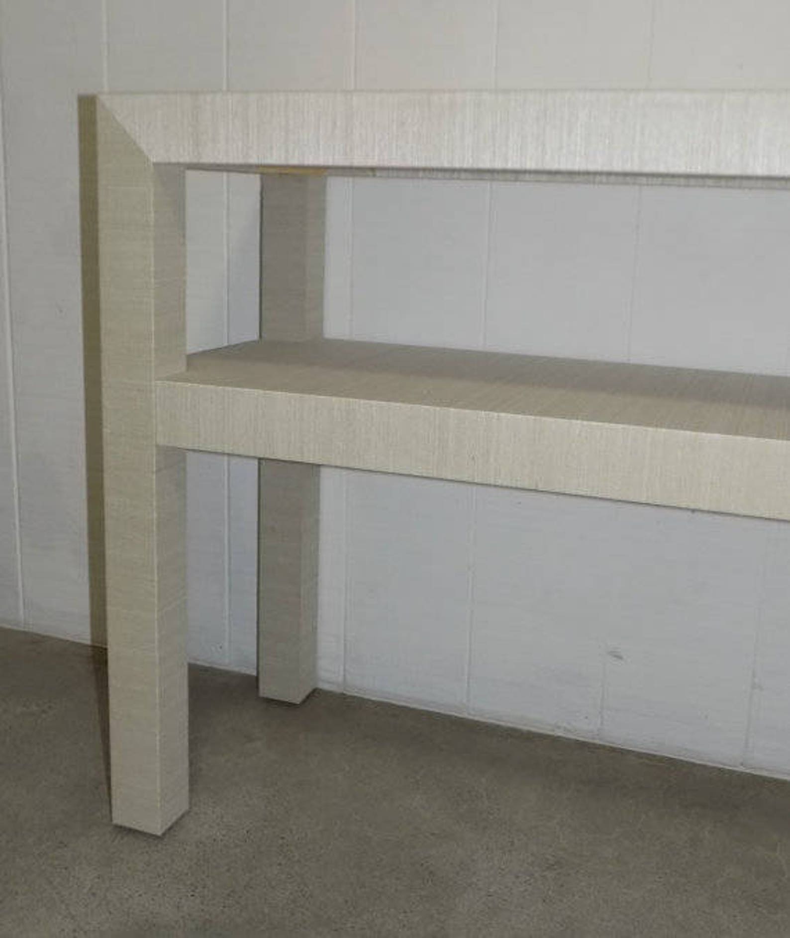 Grasscloth Wrapped Console Table W/shelf Custom Built to - Etsy