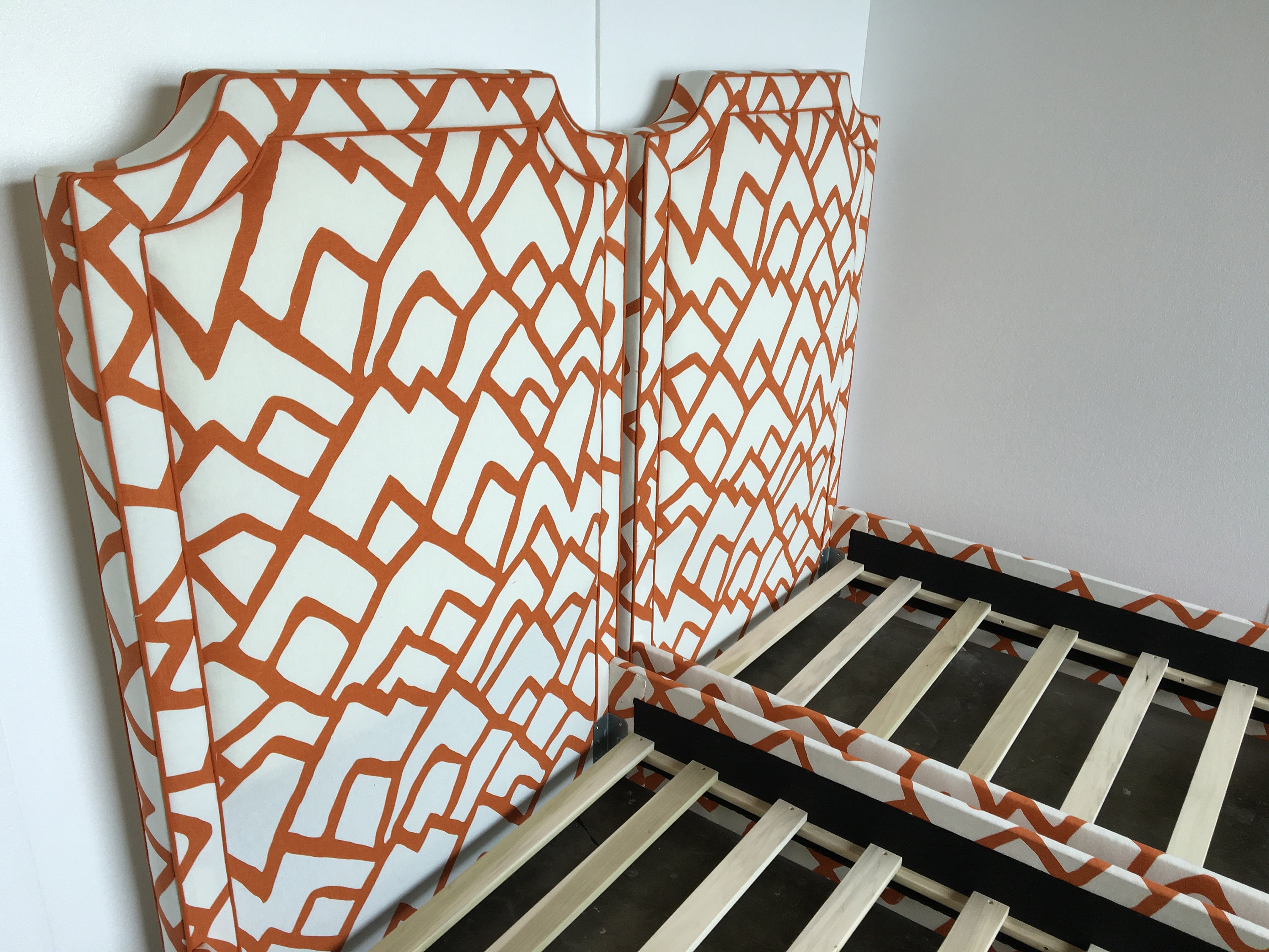 Custom Twin Bed With Inset Piping and Notches - Etsy