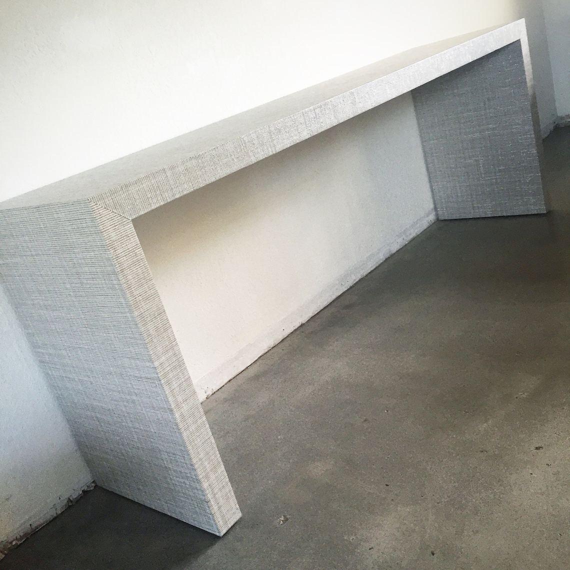 Grasscloth Waterfall Table - Custom Built to Suit Your Space- Design ...
