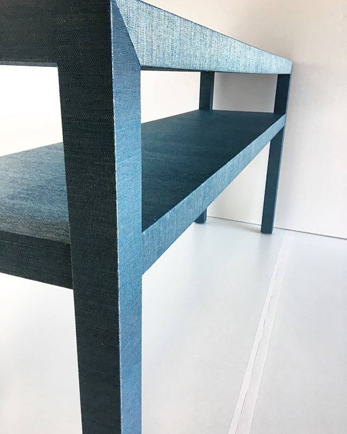 Grasscloth Wrapped Console Table W/shelf Custom Built to - Etsy