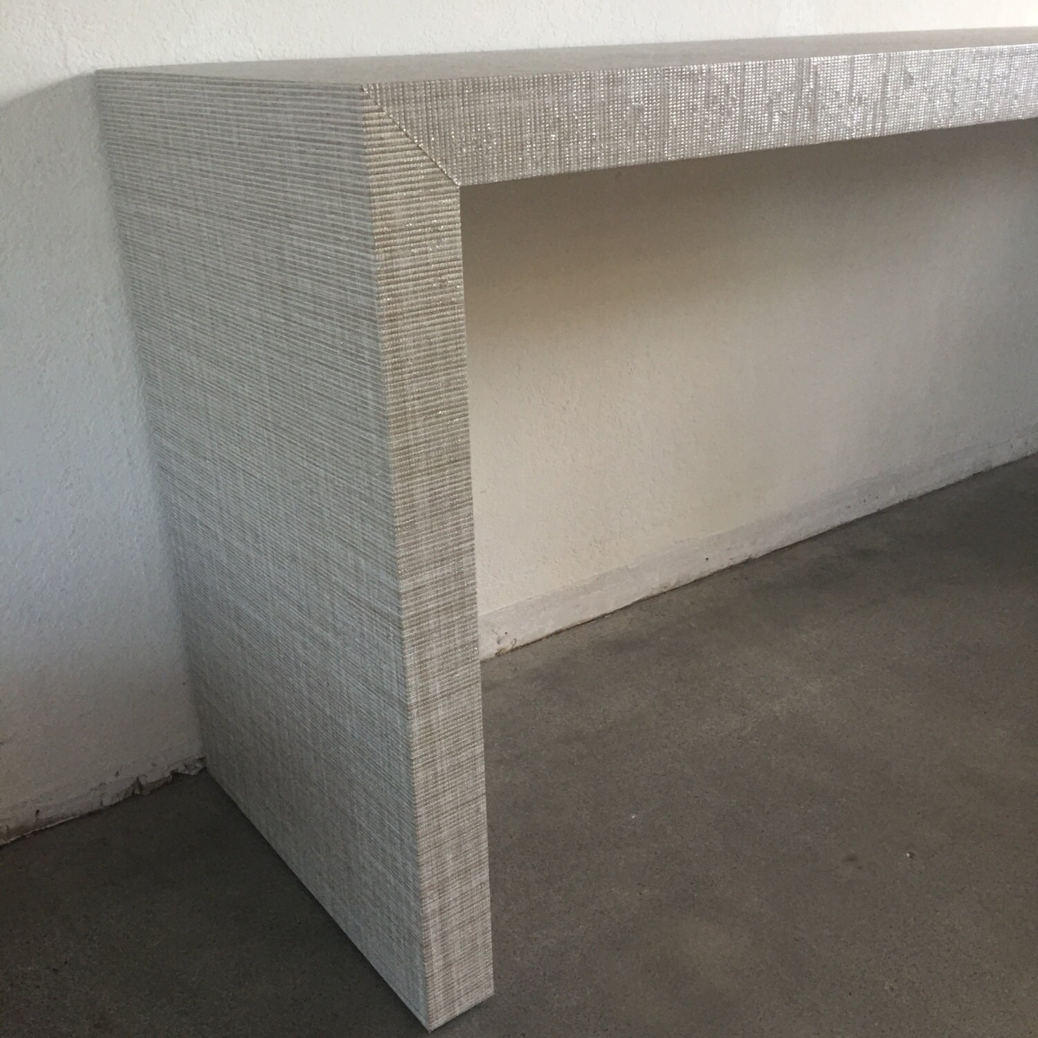 Grasscloth Waterfall Table - Custom Built to Suit Your Space- Design ...