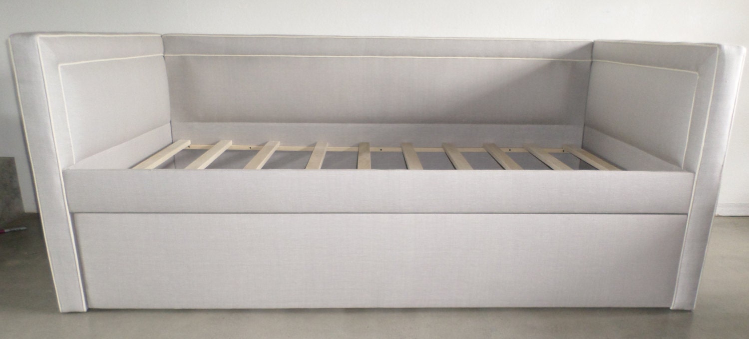 Custom Upholstered Daybed W/inset Piping Detail AND Rolling Trundle ...