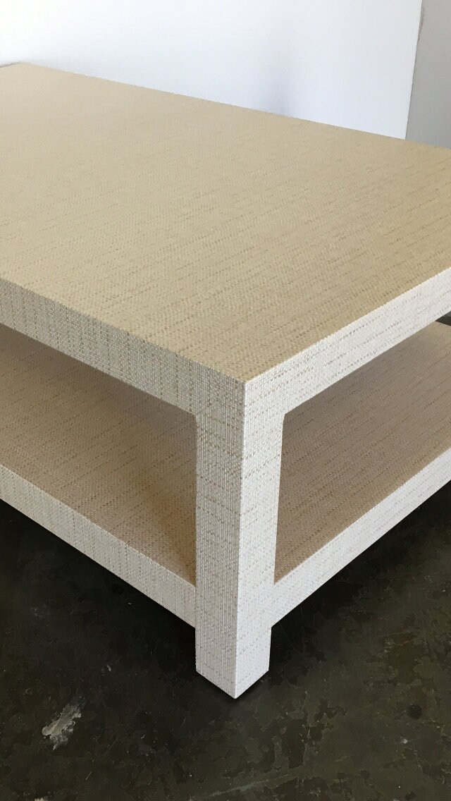 Custom Grasscloth Coffee Table Petite Size COM - Etsy