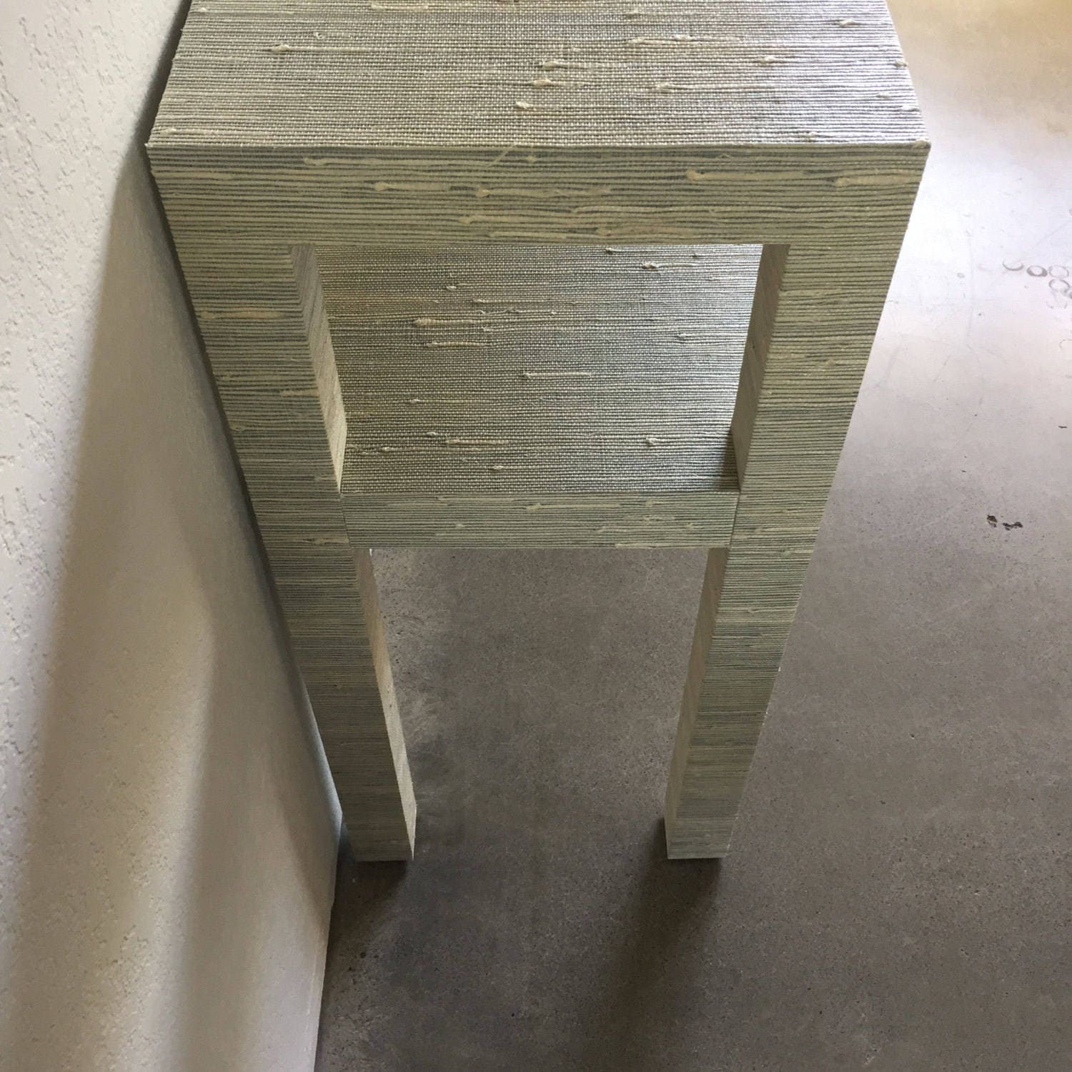 Grasscloth Wrapped Console Table W/shelf - Custom Built to Suit Your ...