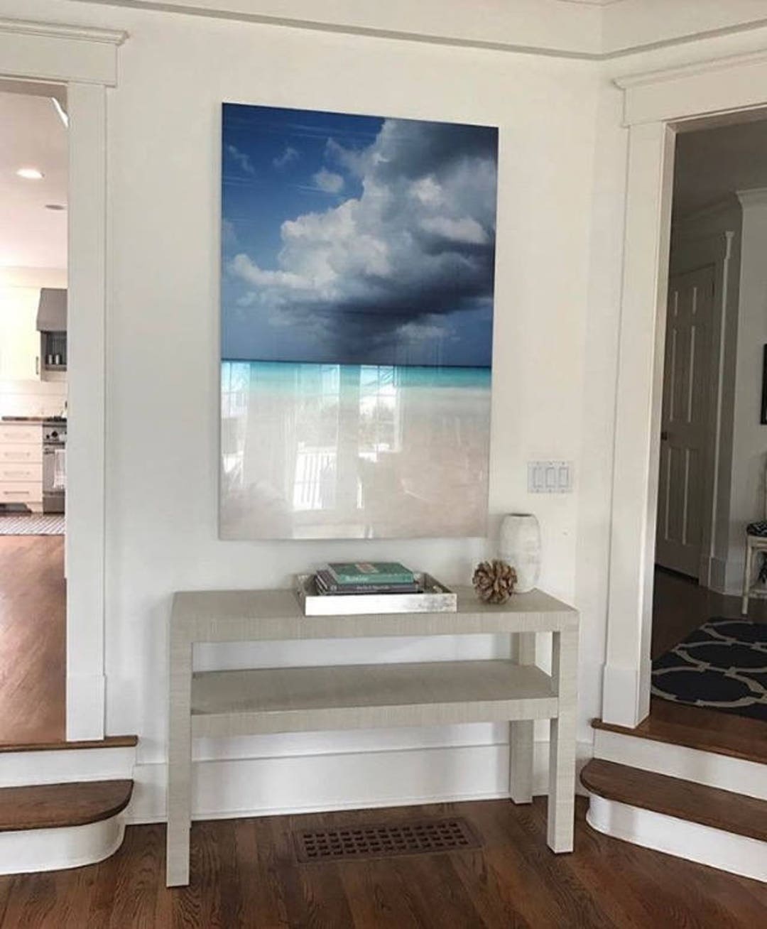 Grasscloth Wrapped Console Table W/shelf - Custom Built to Suit Your ...