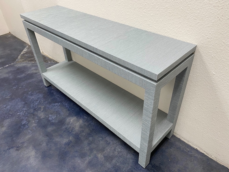 Custom Built Grasscloth Wrapped Console Table W/floating Top & - Etsy