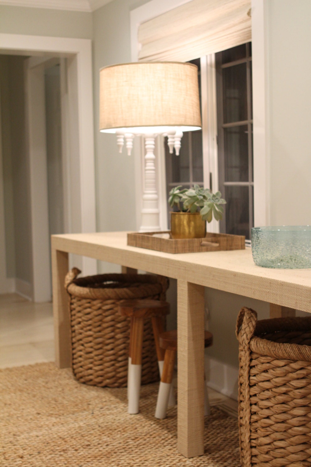 Grasscloth Console Table Custom Built Design Your OWN - Etsy